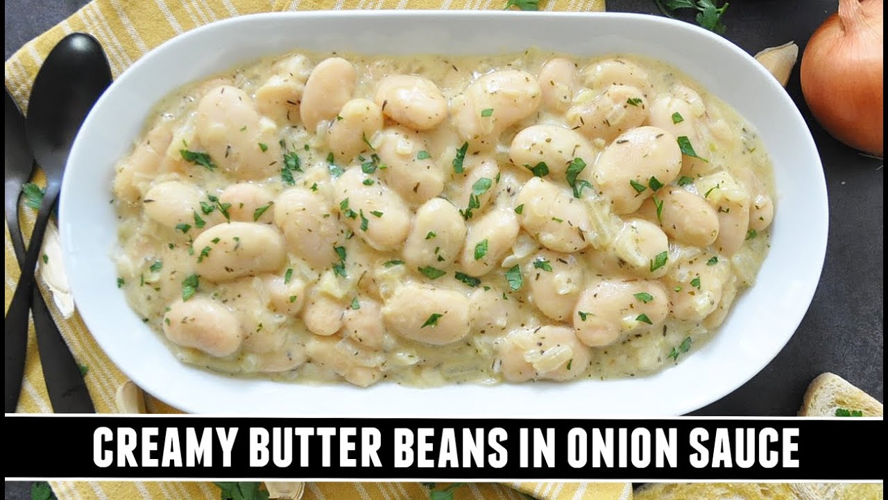 Creamy butter beans in onion sauce: Quick & easy one-pan recipe
