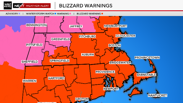 Blizzard warning for Boston. Weather forecast maps show where 2 feet of ...