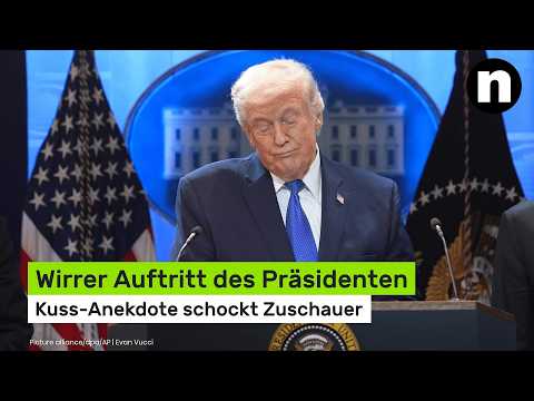 Donald Trump: Wirrer Auftritt des Präsidenten – Kuss-Anekdote schockt ...