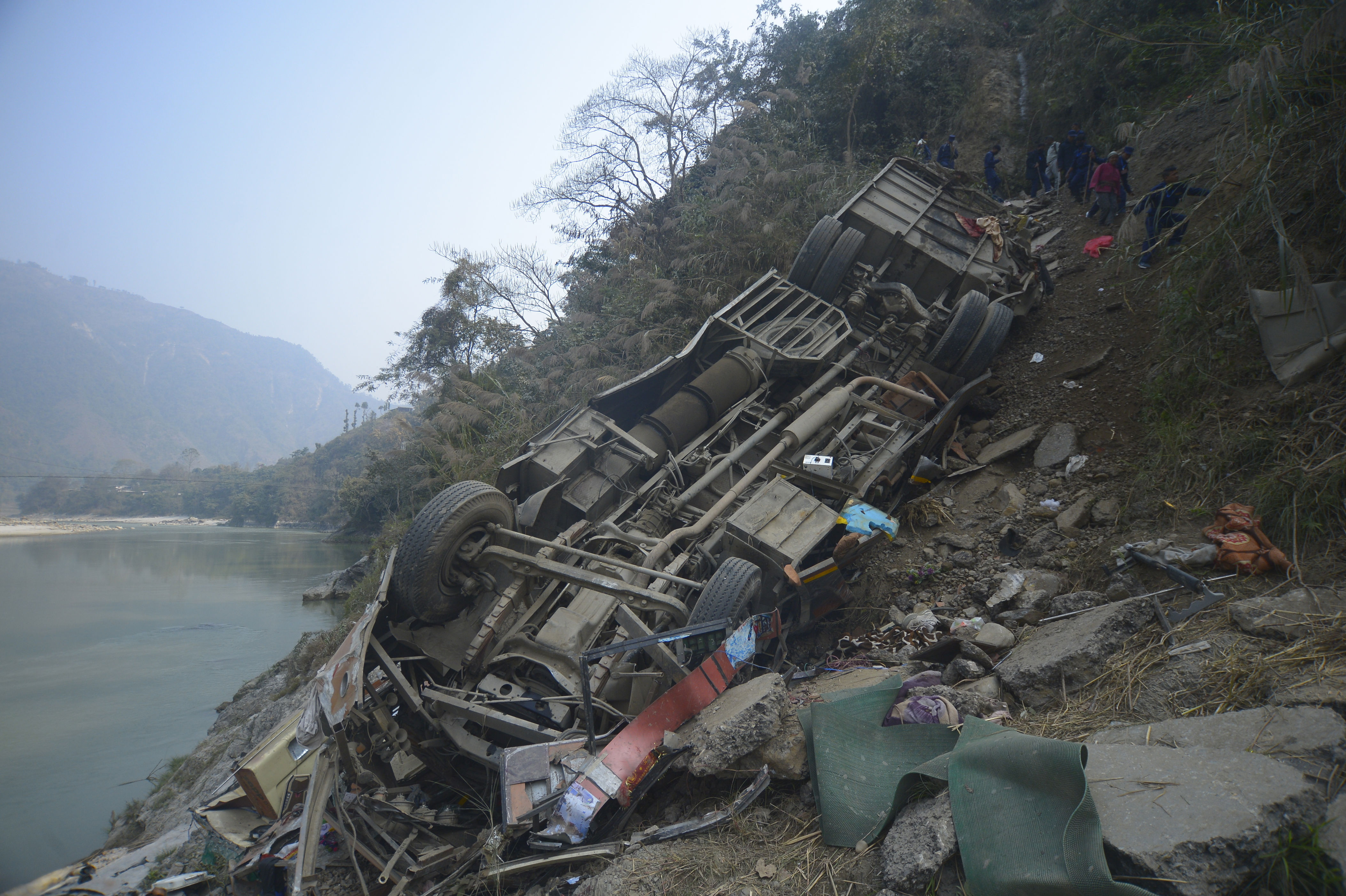British national among 19 killed as bus plunges off mountain road in Nepal