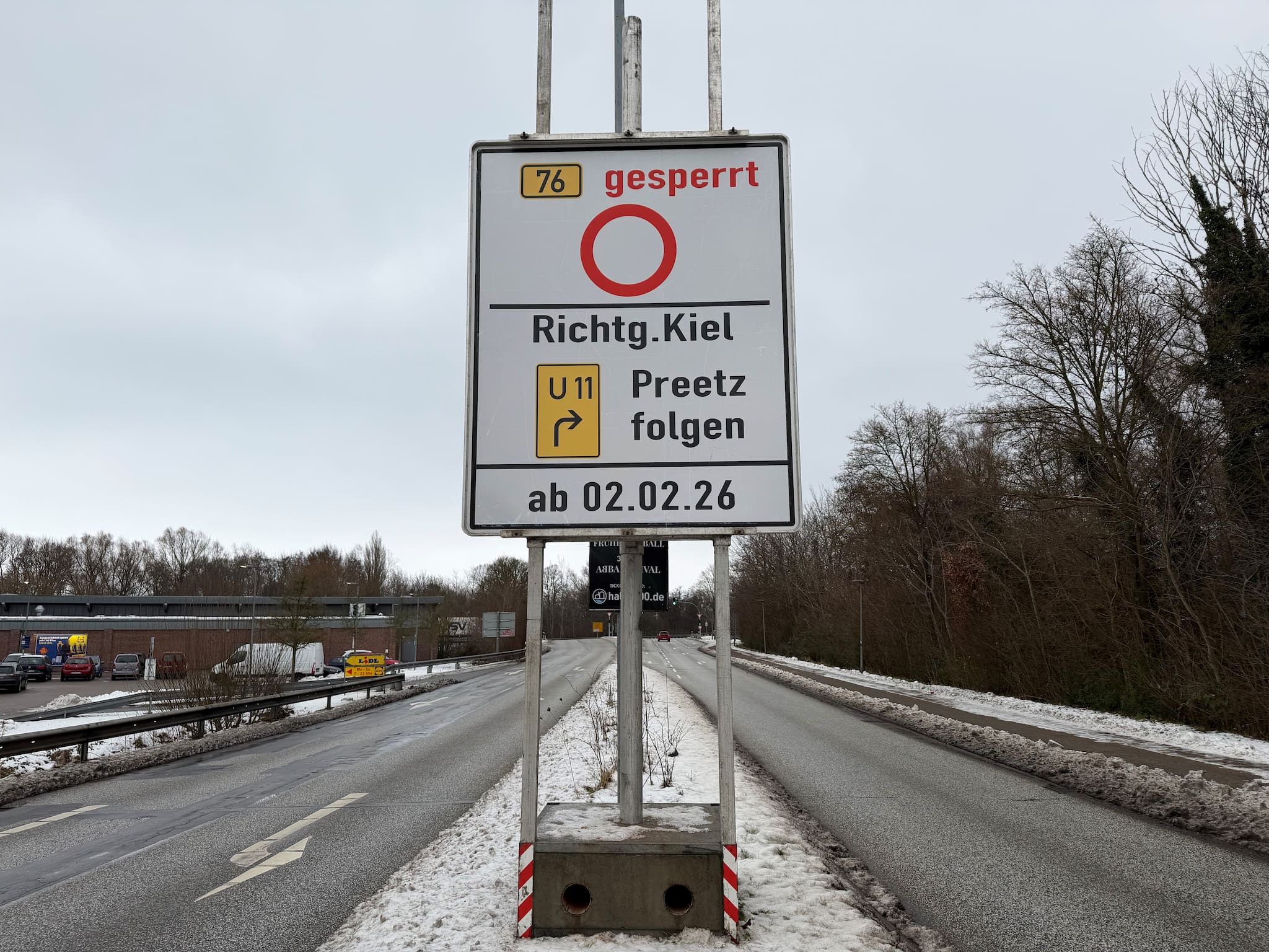 Sperrung B76 Eckernforde