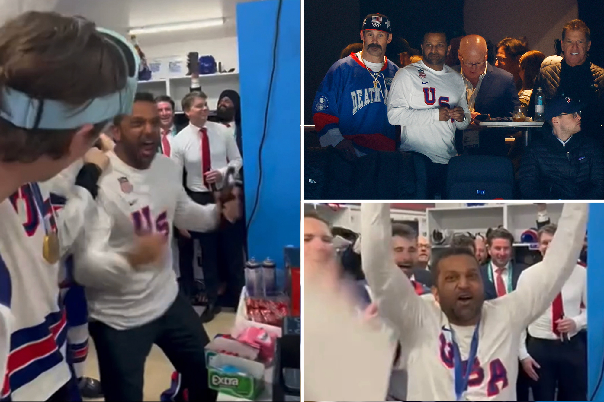 FBI director Kash Patel parties with USA Olympic hockey team after gold ...