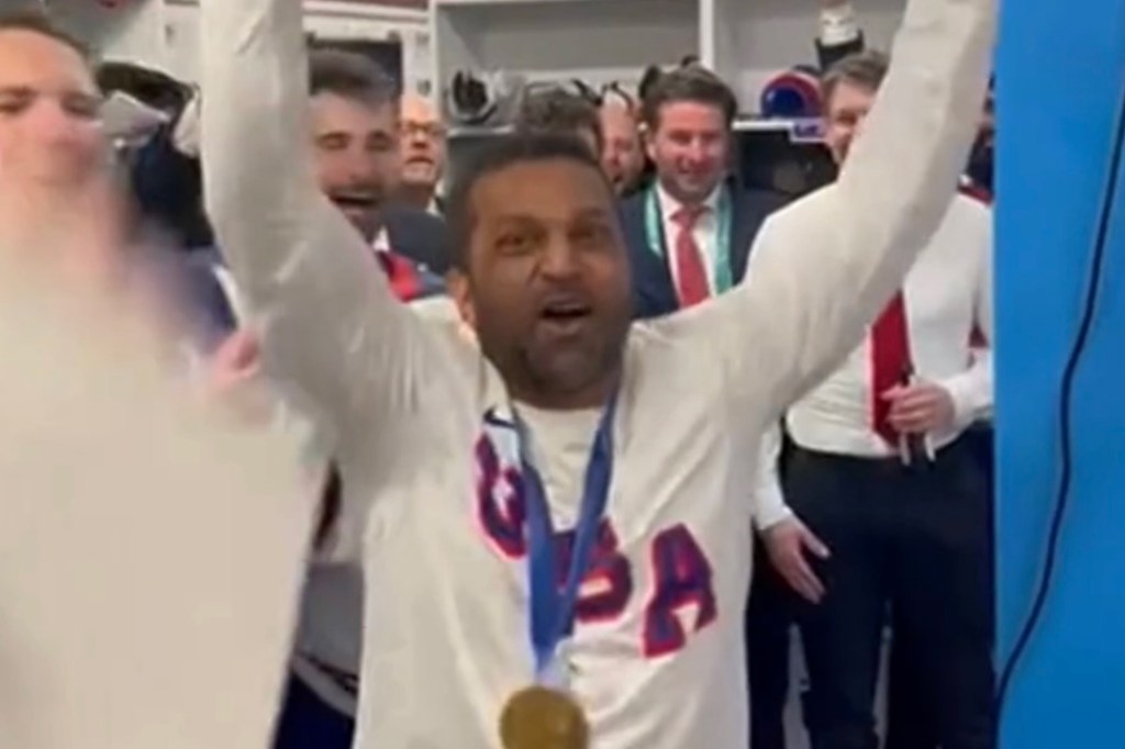 FBI director Kash Patel parties with USA Olympic hockey team after gold ...