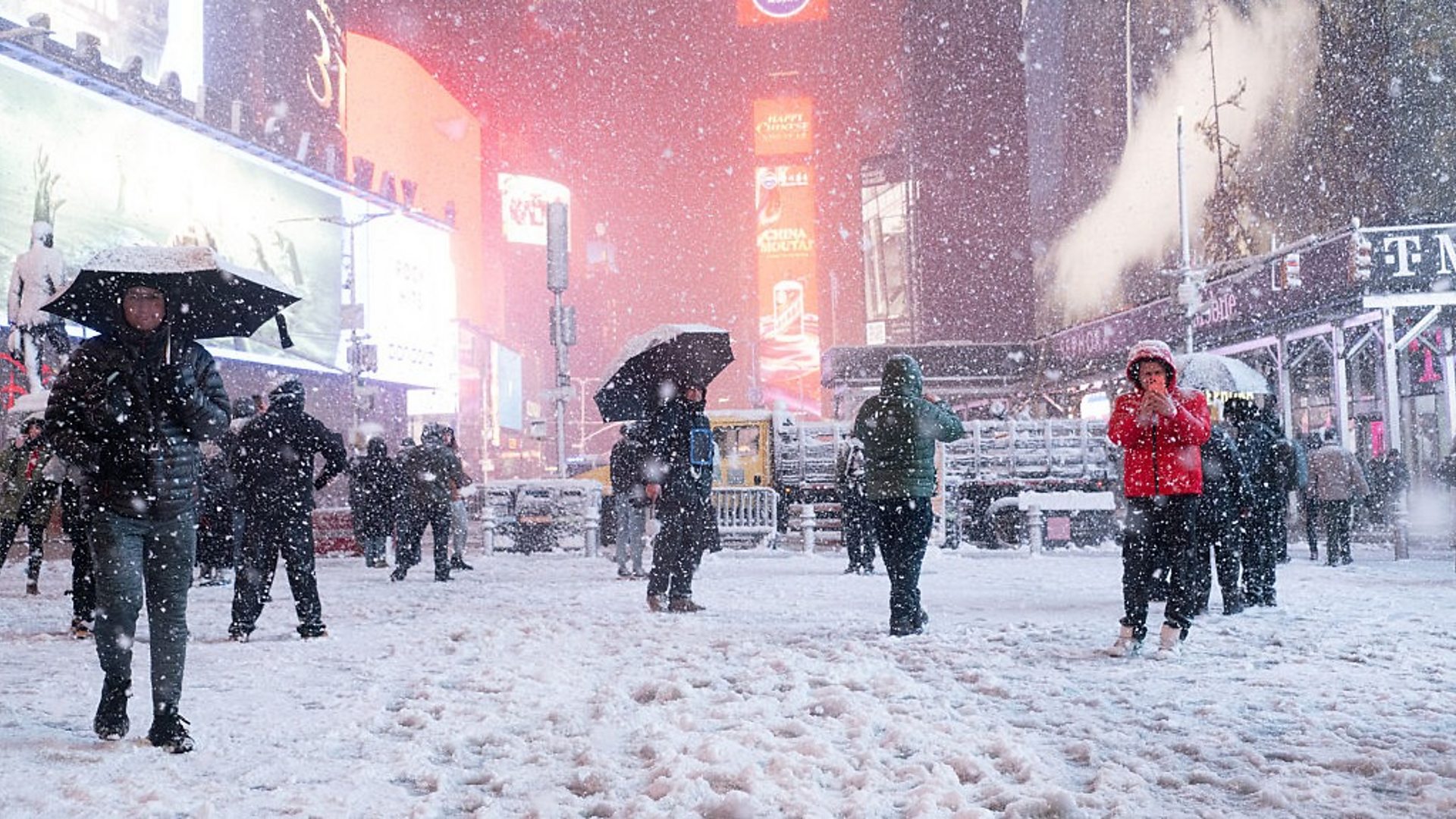 Watch: Winter storm covers parts north-east US in snow