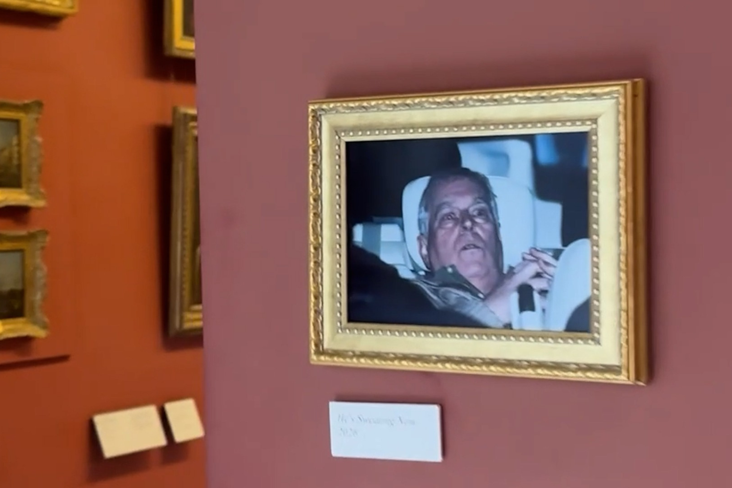 Someone just hung former Prince Andrew's arrest photo in the Louvre