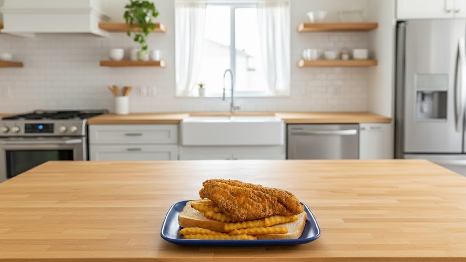 How to make crispy fried fish and fries sandwich