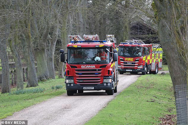 Two fire engines are spotted entering Sandringham estate where Andrew ...