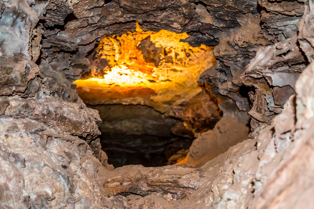 Strange symbols carved deep inside ancient cave walls