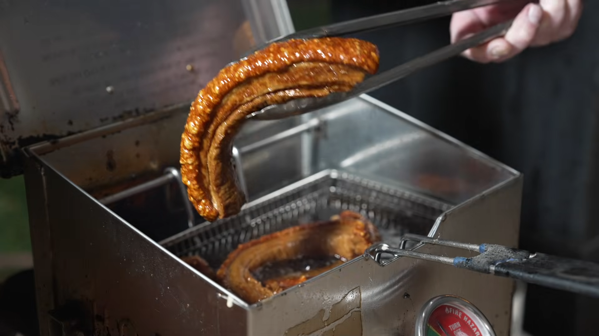 This is how I made smoked crunchy chicharrones