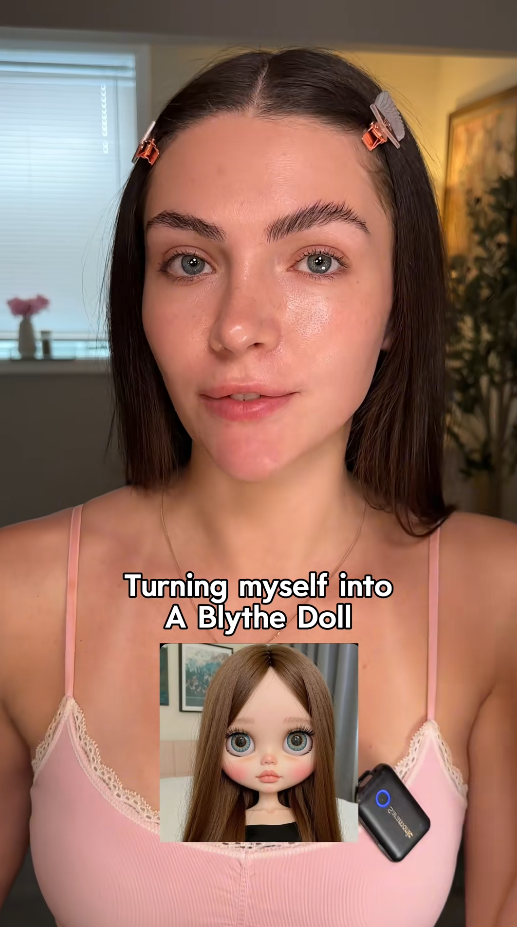 Turning myself into a Blythe doll makeup transformation