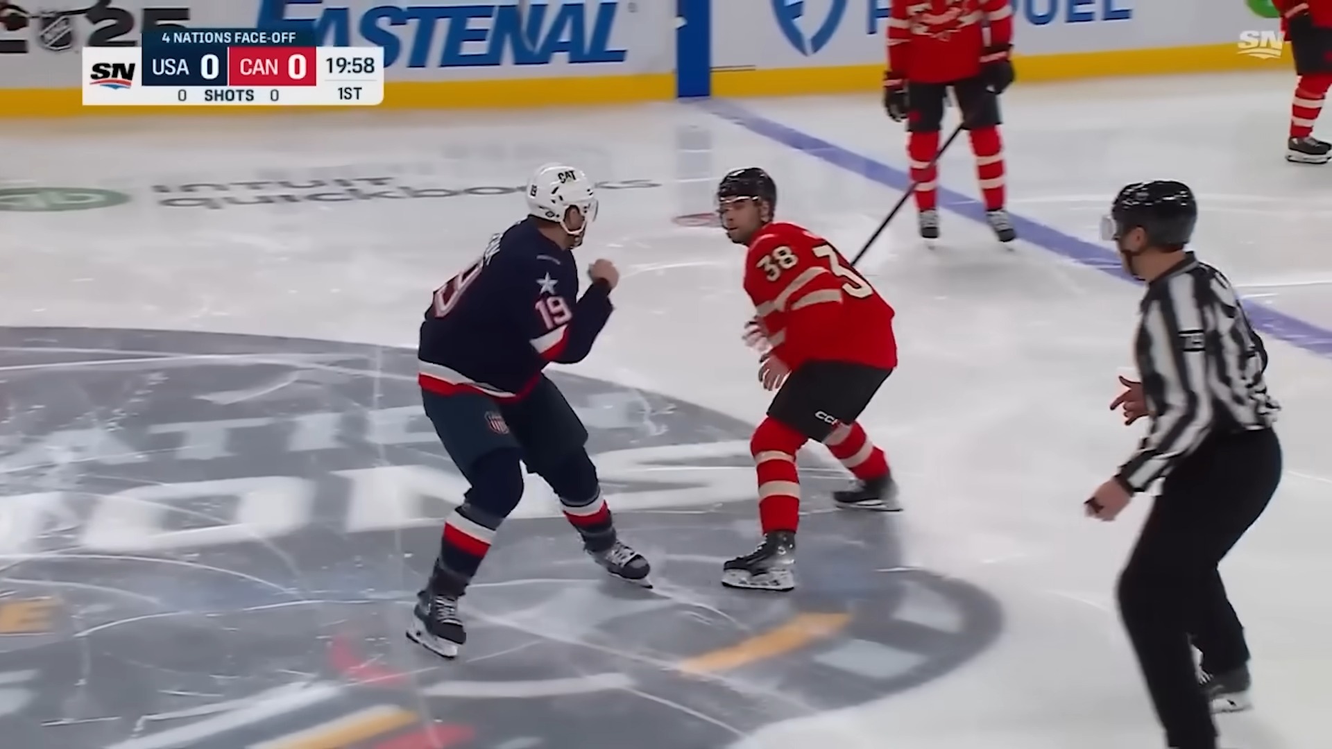 When Canada vs USA exploded: 3 fights in 9 seconds