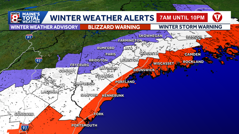 Maine officially sees blizzard conditions from nor'easter