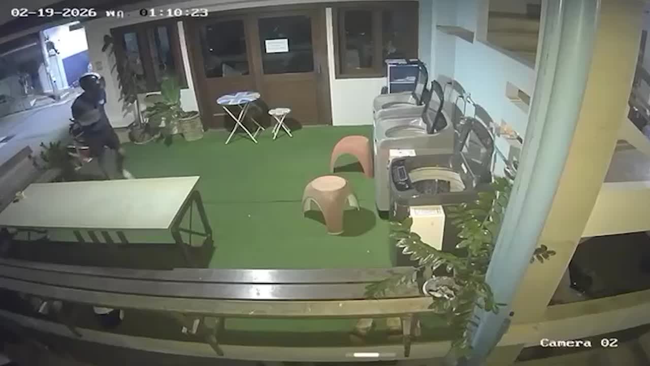 Thief caught on cameras 'attacking coin-operated laundry machines ...