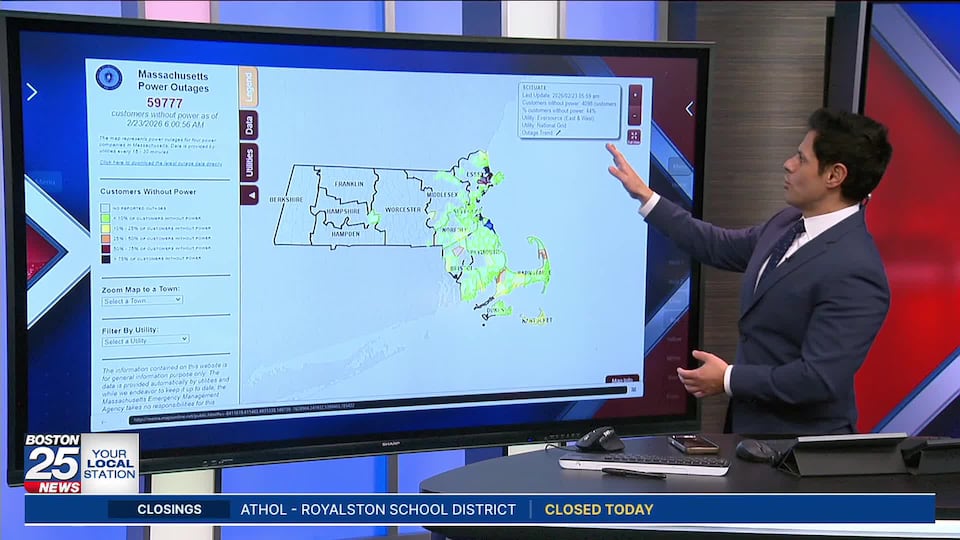 Tens of thousands without power as nor'easter slams Mass. with blizzard ...