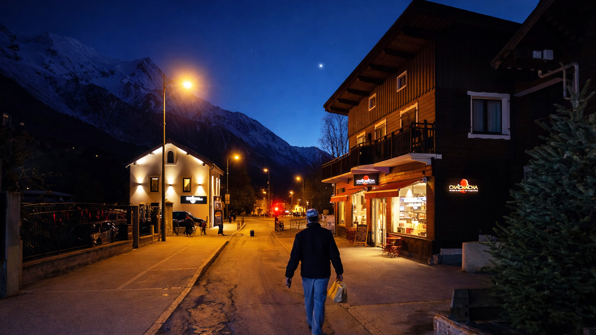 Chamonix Mont Blanc: Tarde relajante en un pueblo de montaña (4K)