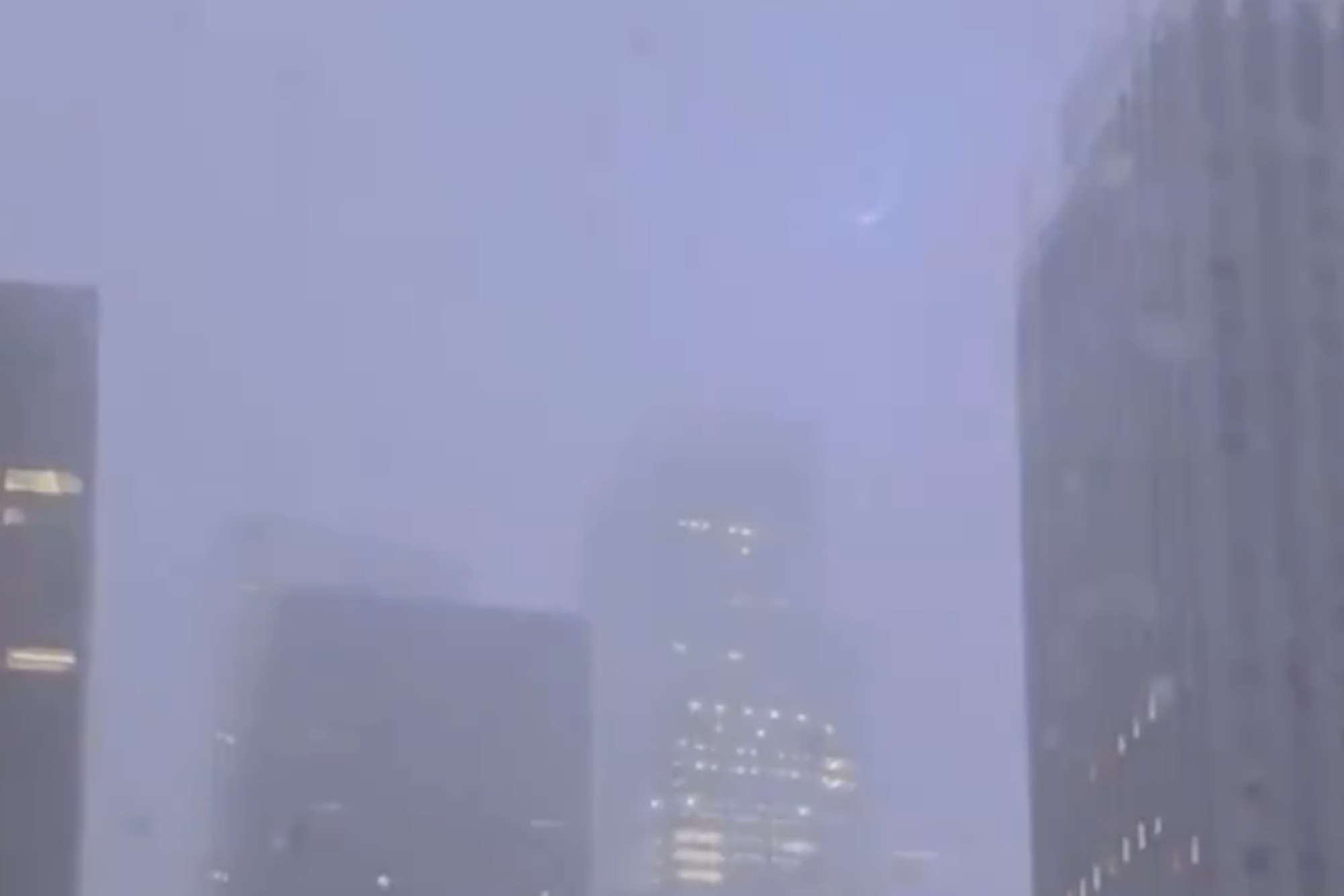 Wild video shows rare 'thundersnow' lightning strike World Trade Center