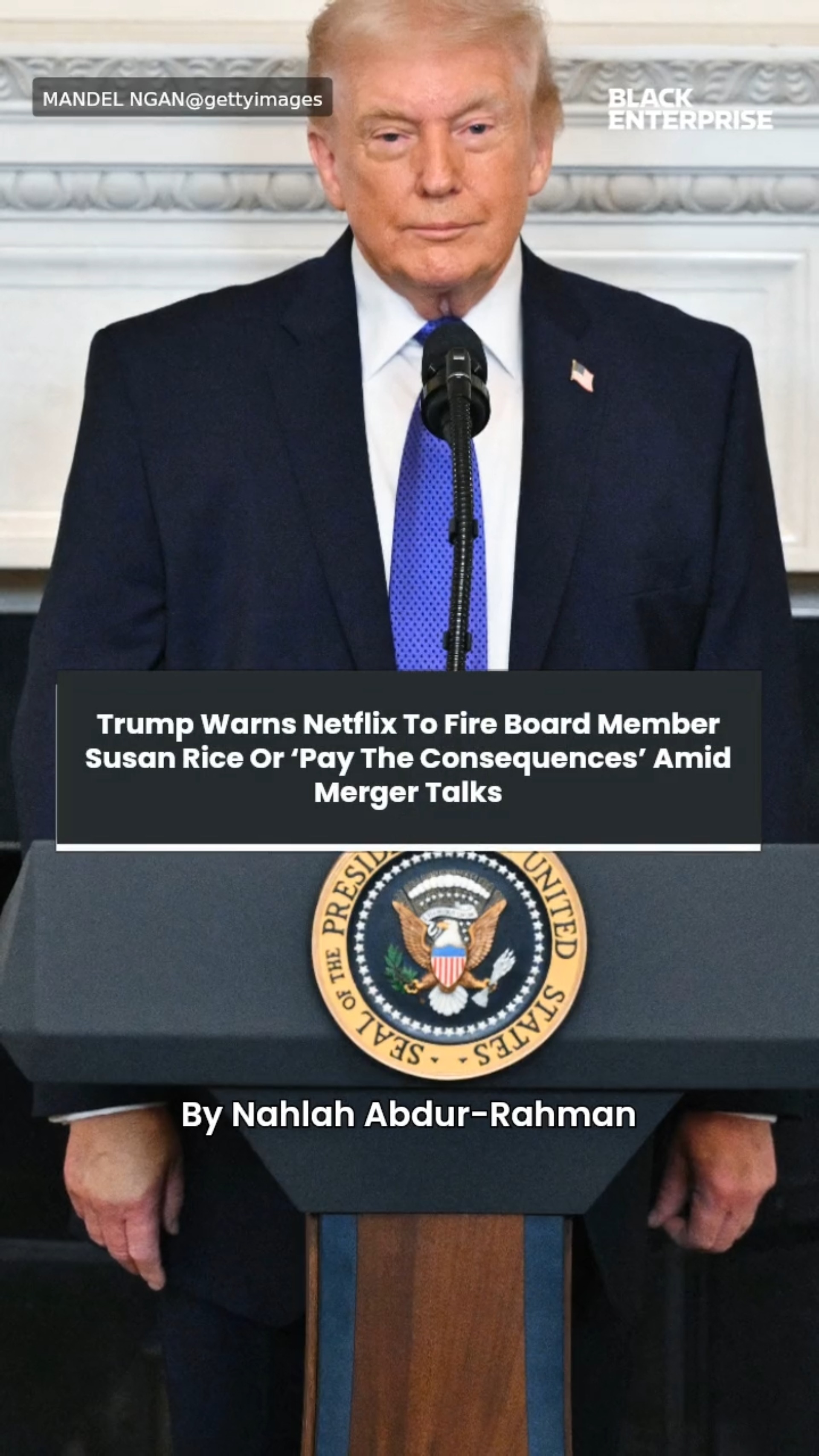 Trump warns Netflix to fire board member Susan Rice or 'pay the ...