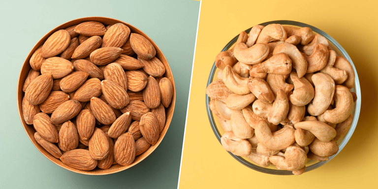 Are Almonds or Cashews Healthier? 1 Has More Protein and Fiber ...