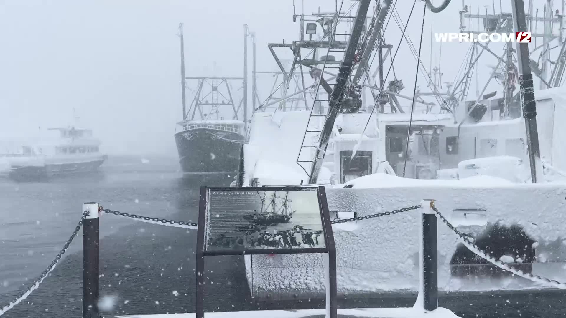 Monday 1:30pm video now: Huge snow drifts in New Bedford