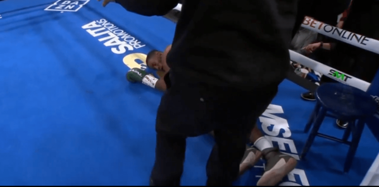 Boxer Joe George Jr. collapses between rounds, stretchered off in scary ...