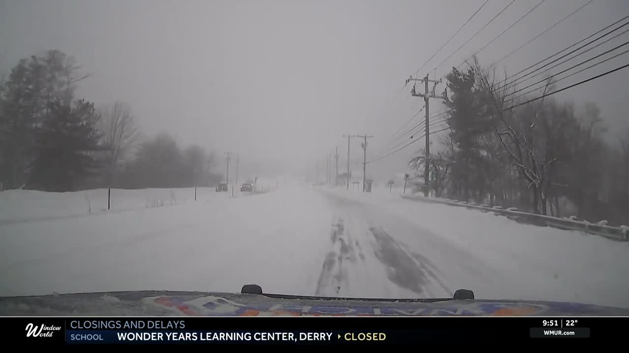 Blizzard-like conditions making for lower visibility, snowy roads in ...