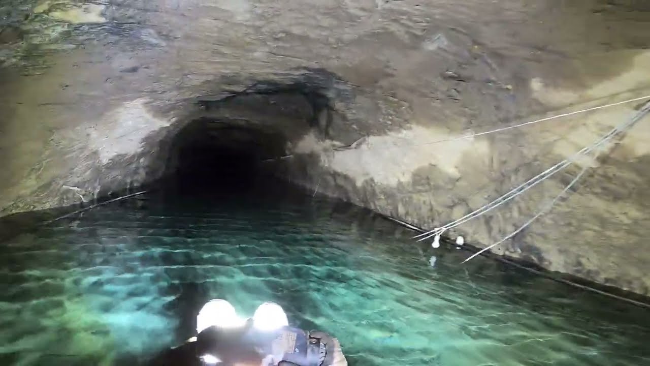 Footage from inside a collapsing flooded mine