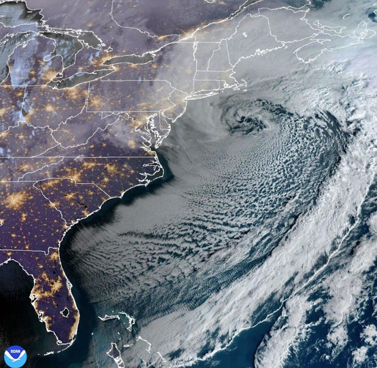 Bomb cyclone looks monstrous from space as it charges toward New York ...