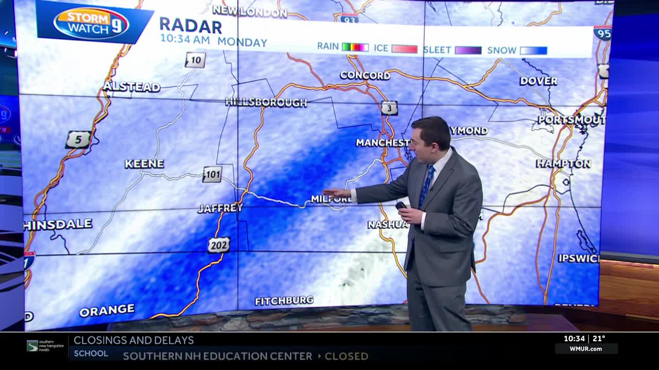 Video: Some heavy bands of snow from nor'easter