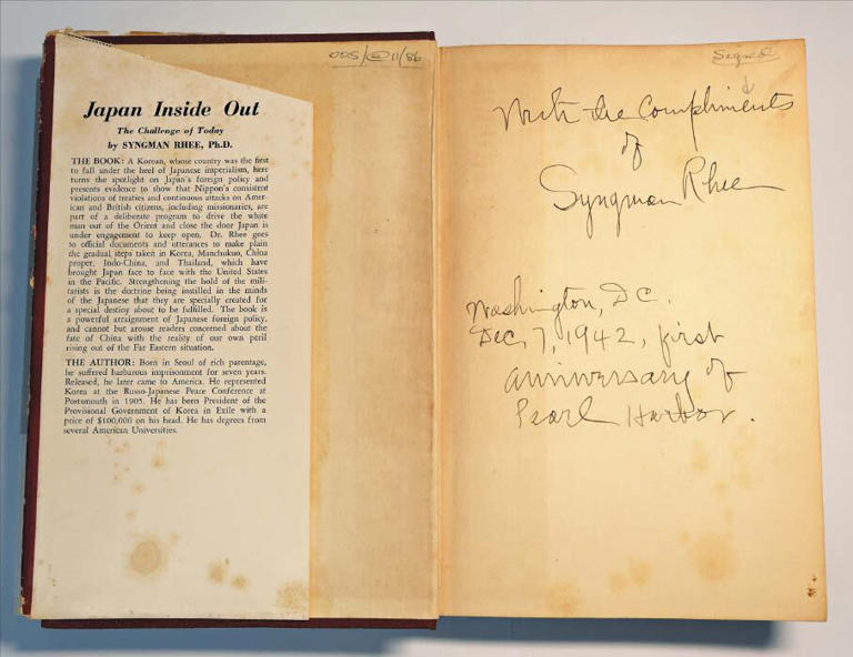 Syngman Rhee's book predicted Pearl Harbor attack