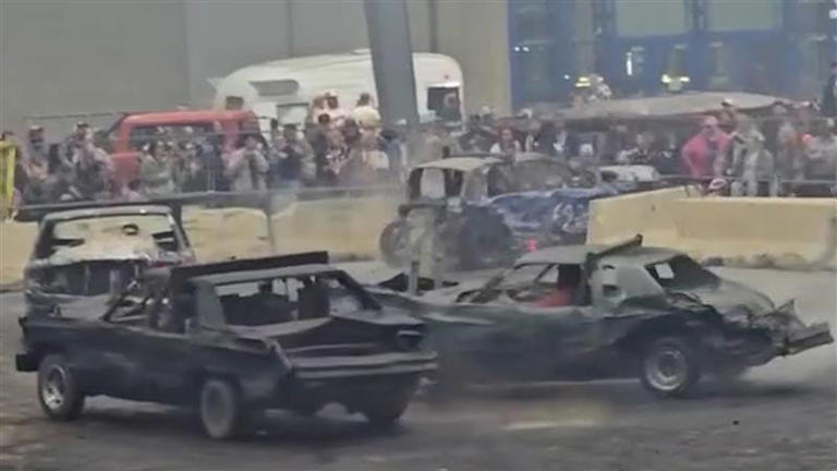 Video shows demo derby car crash through barrier at Tulsa car show ...