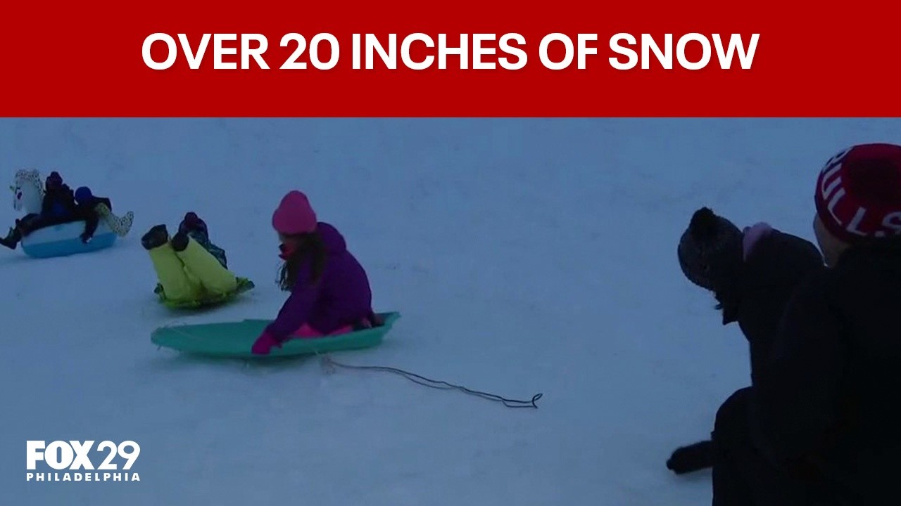 Family fun after over 20 inches of snow fall in Bucks County