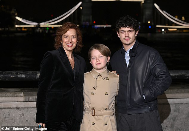 Corrie star Katy Cavanagh poses with her Hollywood star sons Noah and ...