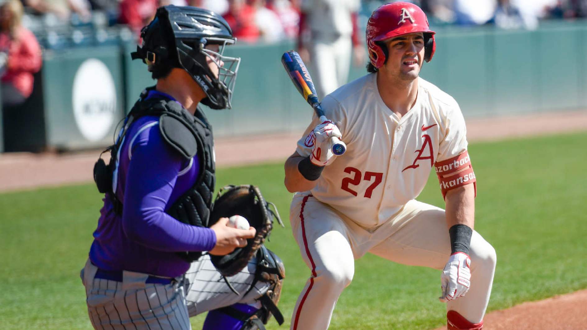 Razorbacks pitcher Carson Wiggins, catcher Ryder Helfrick on win Sunday