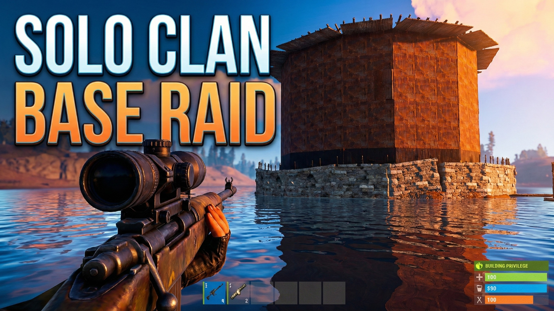 Solo raid challenge the biggest island clan base on the server