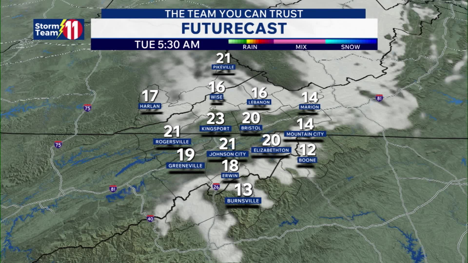 Light snow showers tonight in southwest Virginia and flurries in east ...