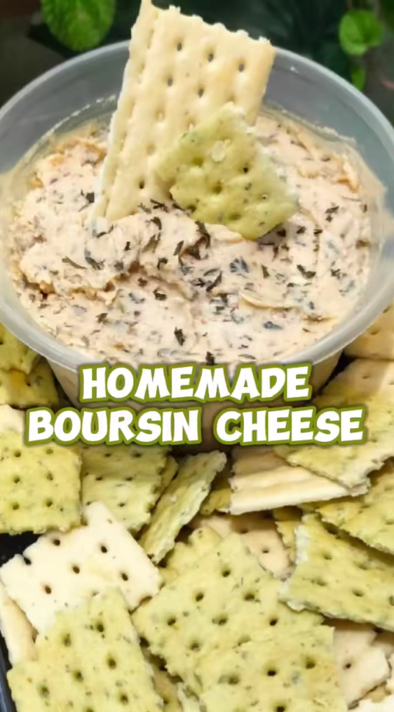 Homemade Boursin cheese creamy herbed spread made easy
