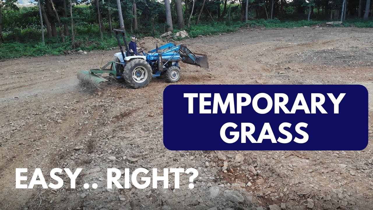 The struggle of seeding grass on tough construction site dirt