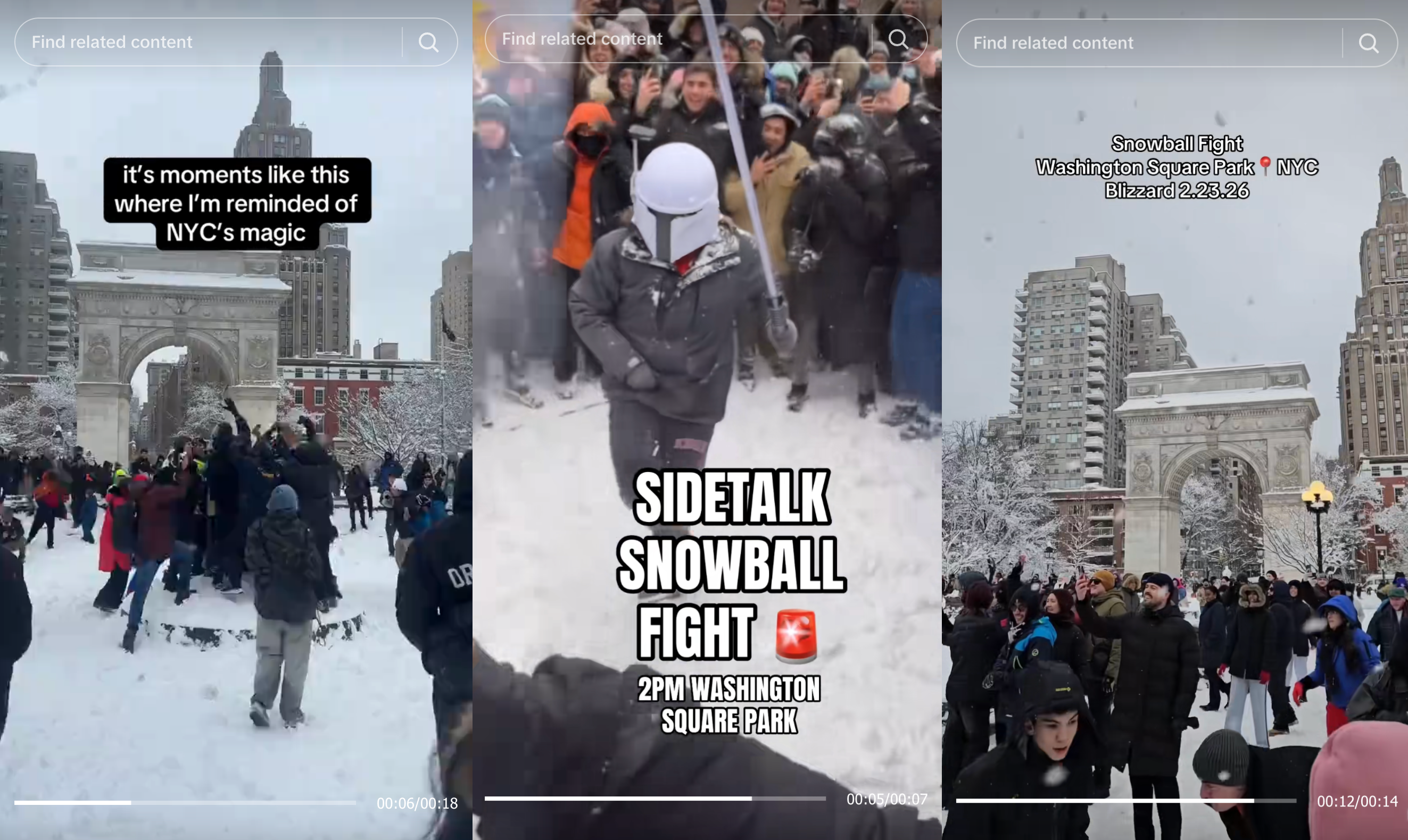 Watch: Massive snowball fight breaks out in NYC after blizzard