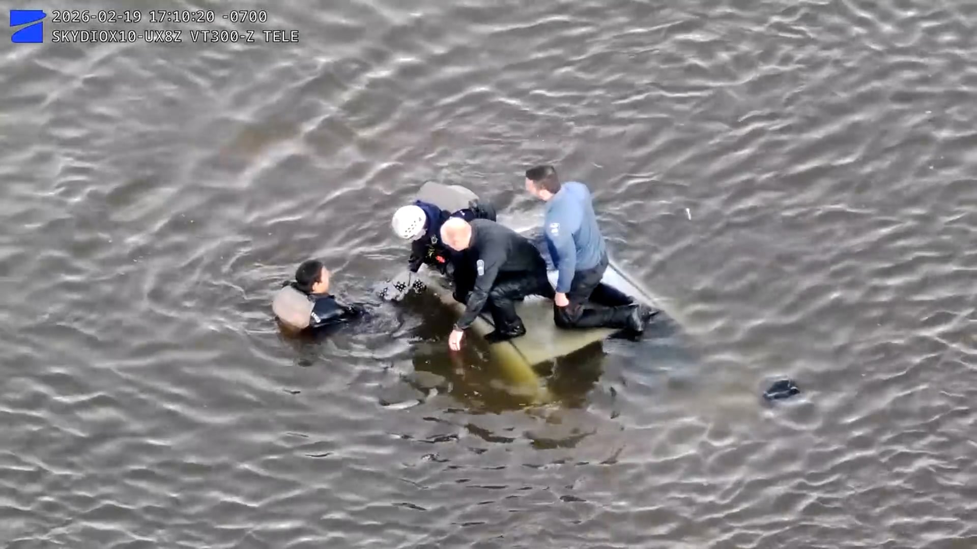 Person rescued after driving into freezing lake in Colorado