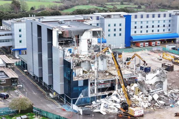 Images show demolition of building at site of one of UK's largest companies