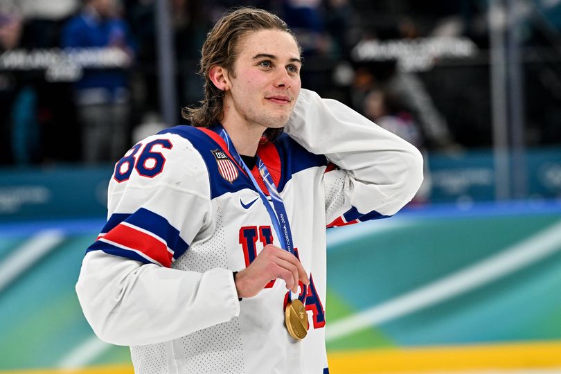 Jack Hughes reacts as Team USA's women's hockey stars reject Donald ...