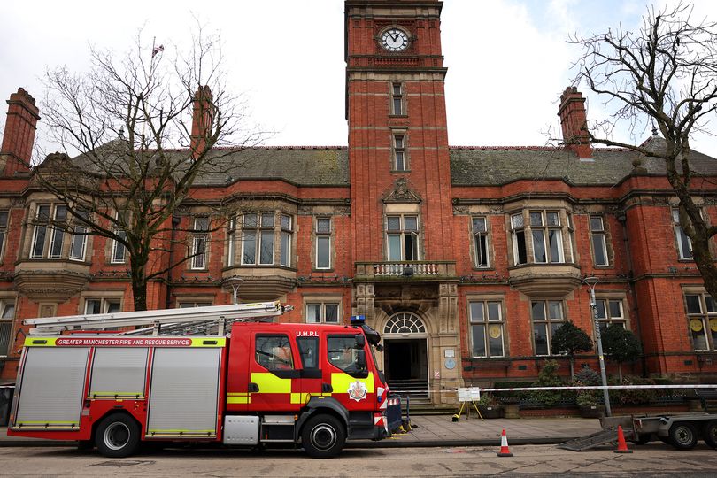 Crews cordon off town hall with building evacuated after fire breaks out