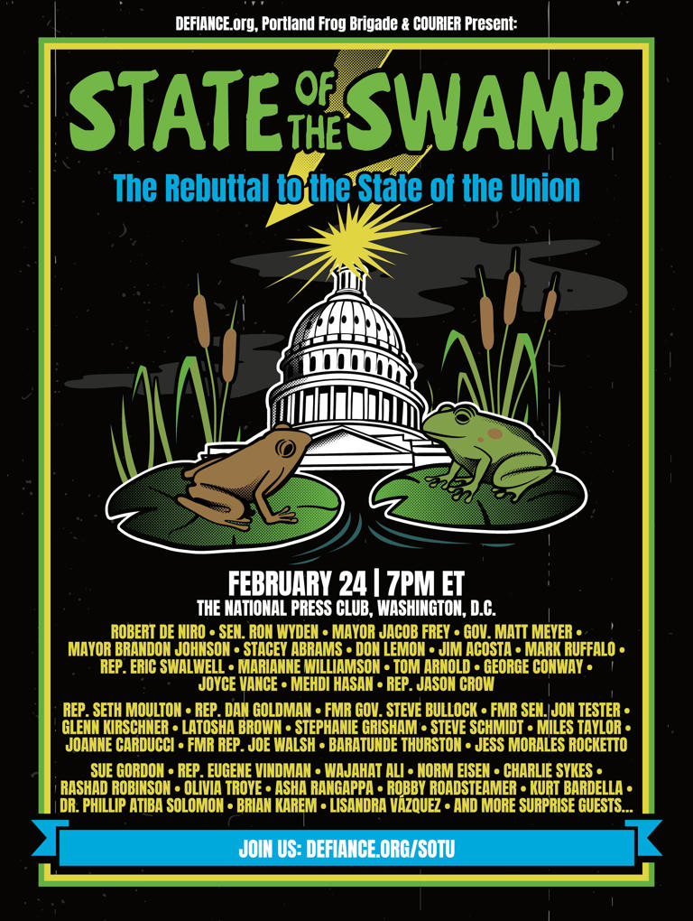 Robert De Niro headlines 'State of the Swamp' counter-address to Trump ...