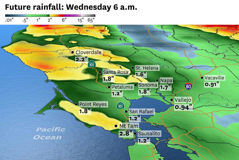 Here's how much rain to expect in the Bay Area from Pineapple Express