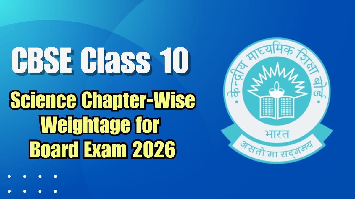 CBSE class 10 science chapter-wise weightage 2026 & expert revision ...