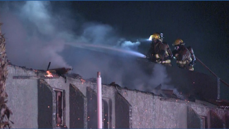 50 to 60 firefighters battle apartment fire in Phoenix