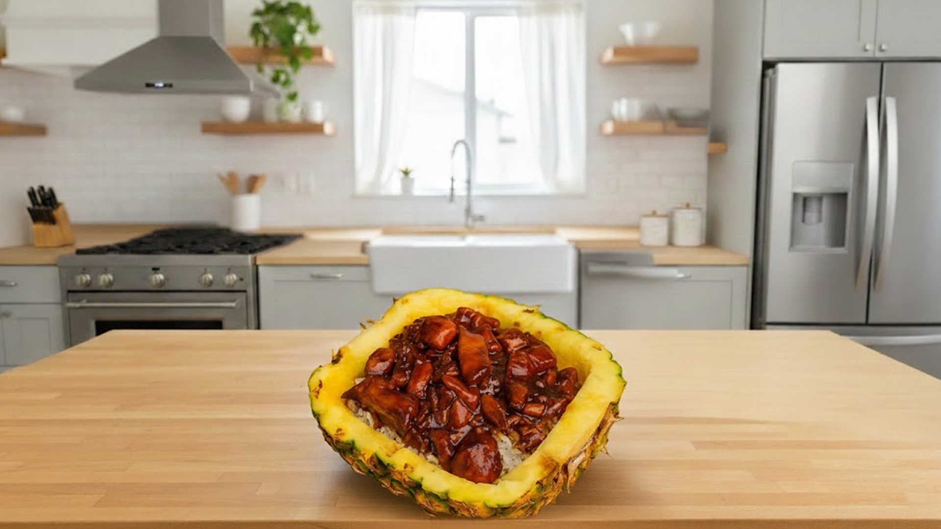 How to make pineapple chicken rice bowl