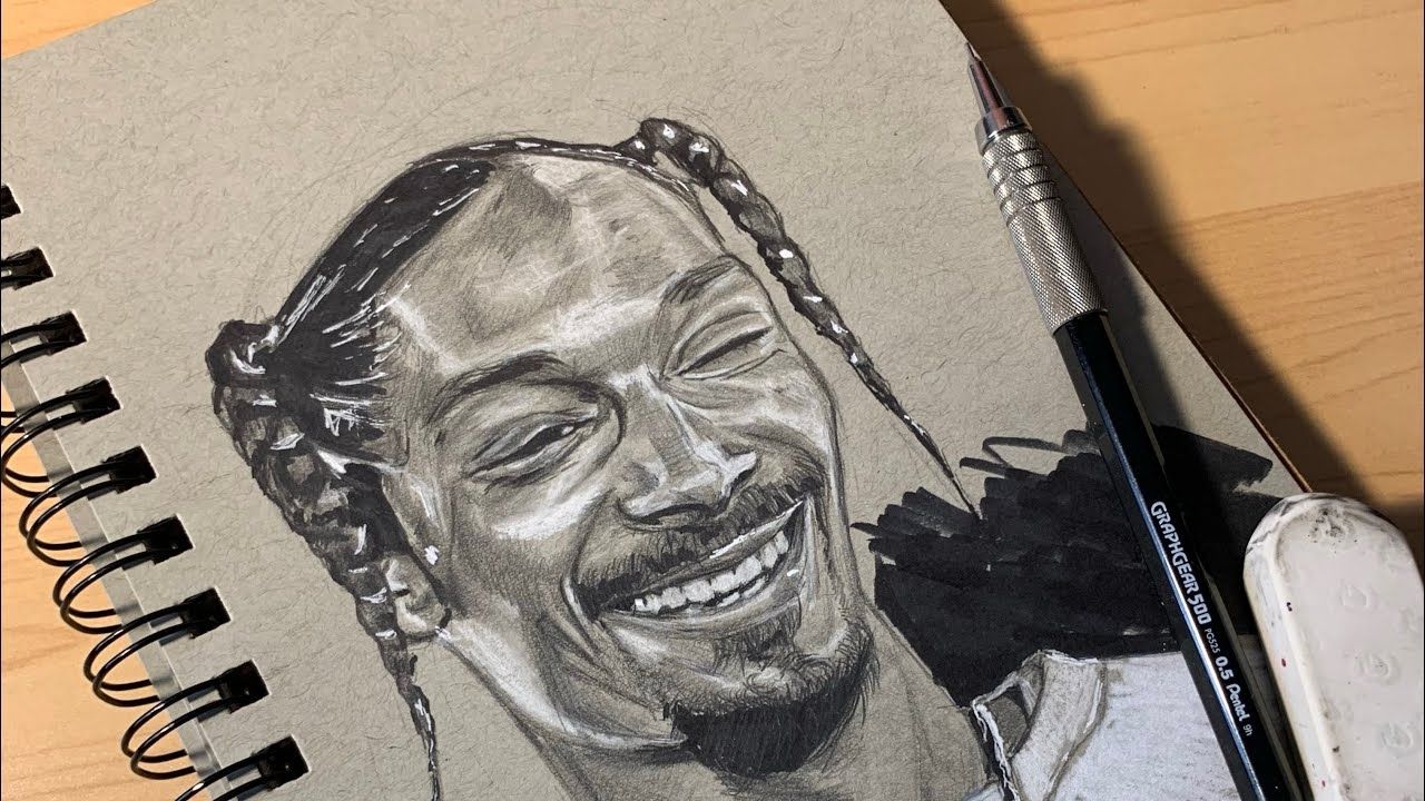 A chill sketchbook session drawing Snoop Dogg
