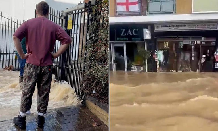 Burst pipe causes huge flooding in Islington as torrents of water surge ...