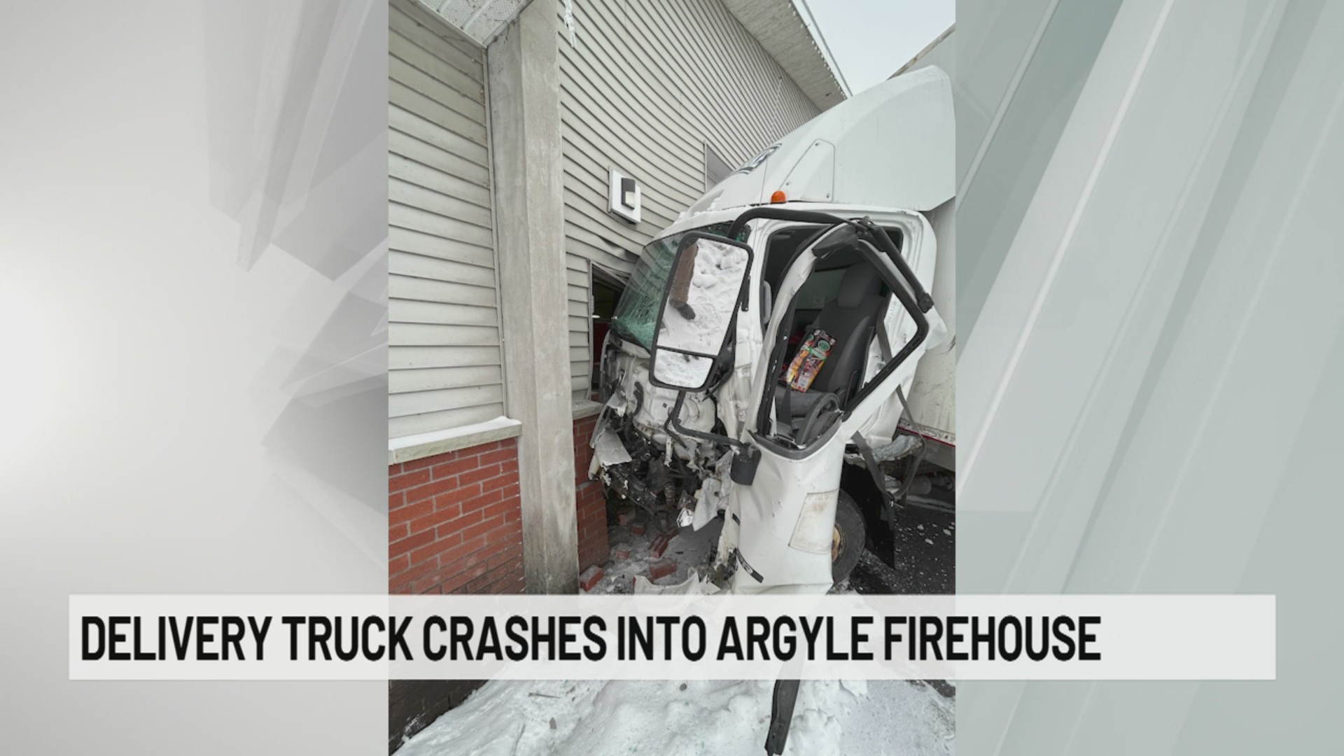 Delivery truck crashes into Argyle firehouse